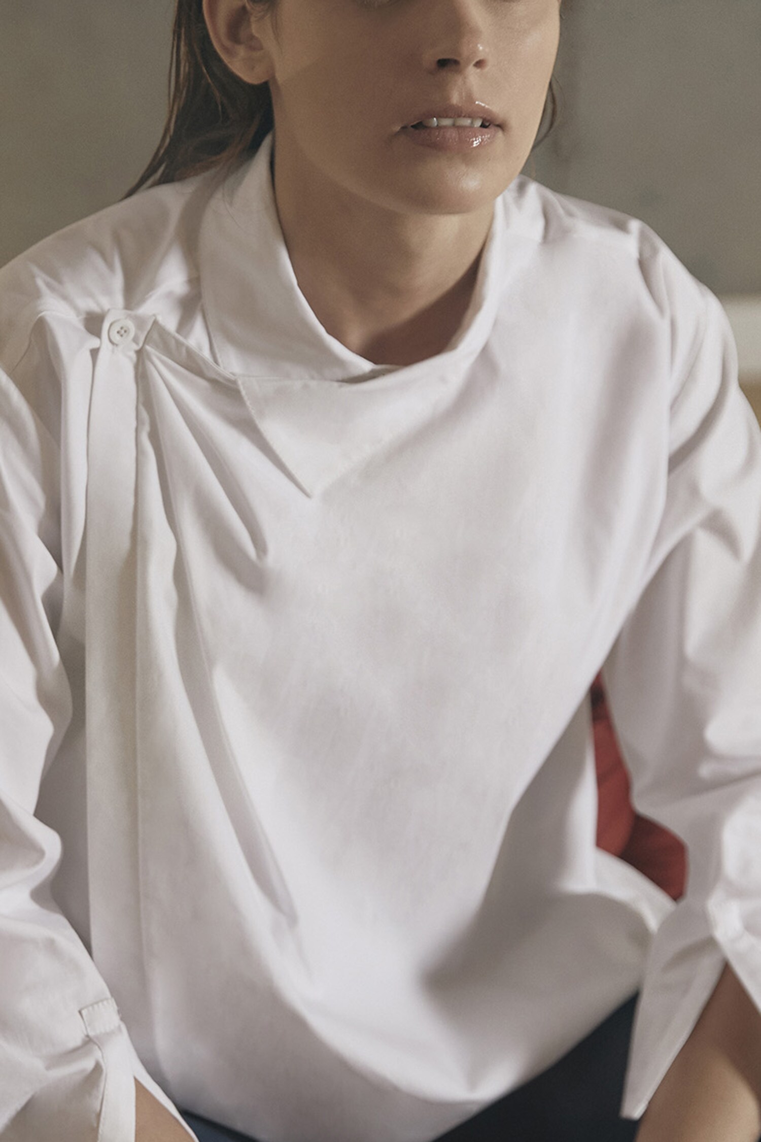 Buy Notebook White Cotton Twill Overlap Shirt Online | Aza Fashions