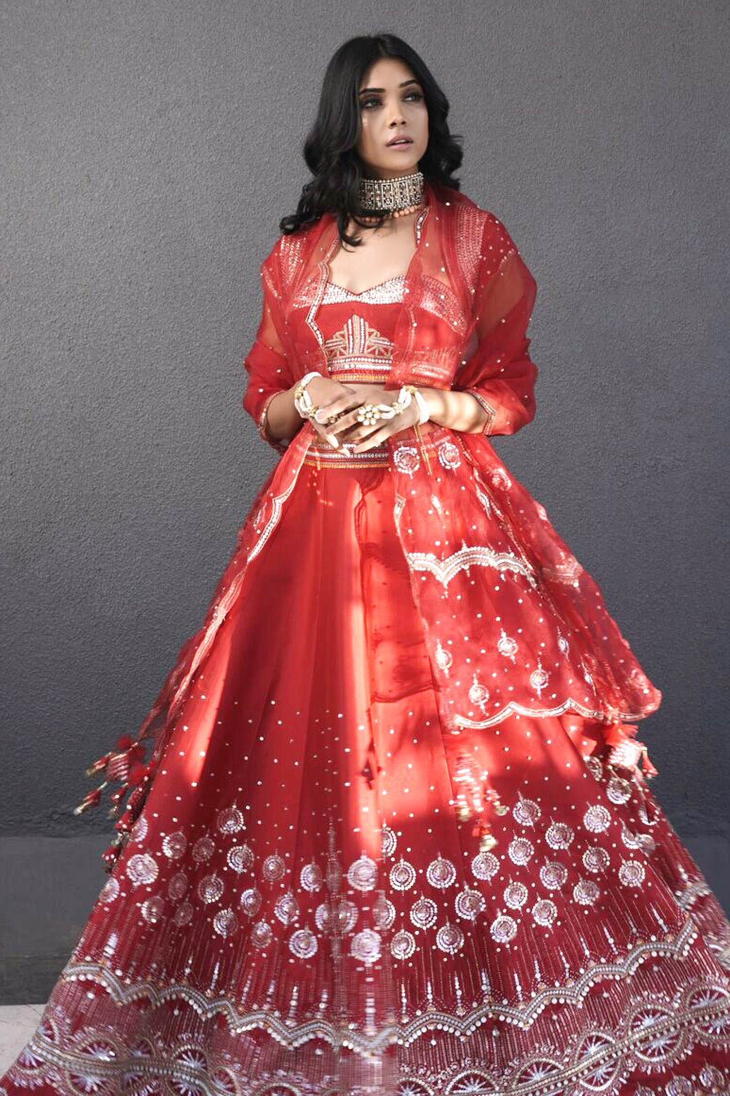 Buy Tamaraa By Tahani Silk Taffeta Embroidered Lehenga Set Online | Aza ...