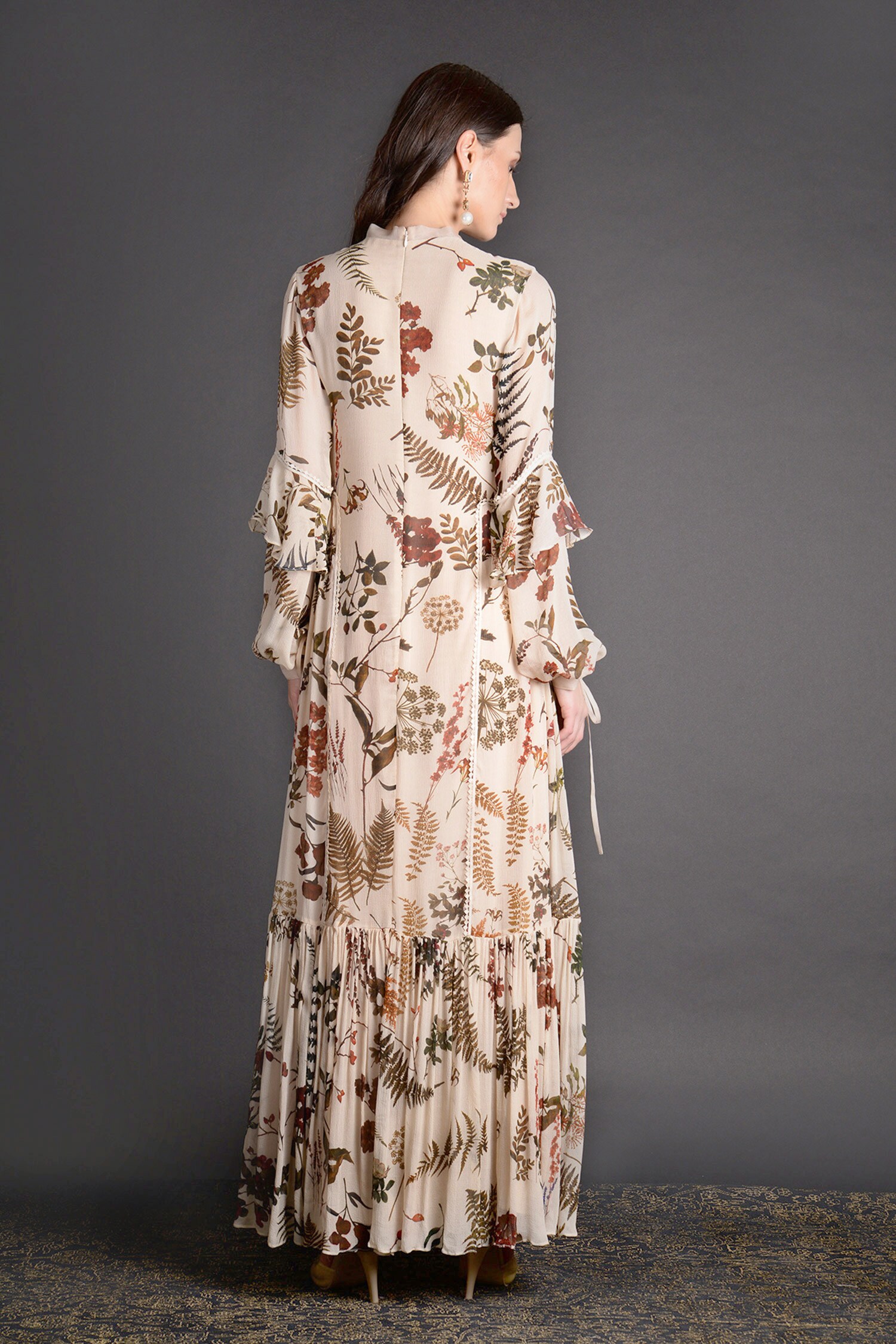 Buy Raahat Floral Print Handcrafted Dress by Sahil Kochhar at Aza Fashions