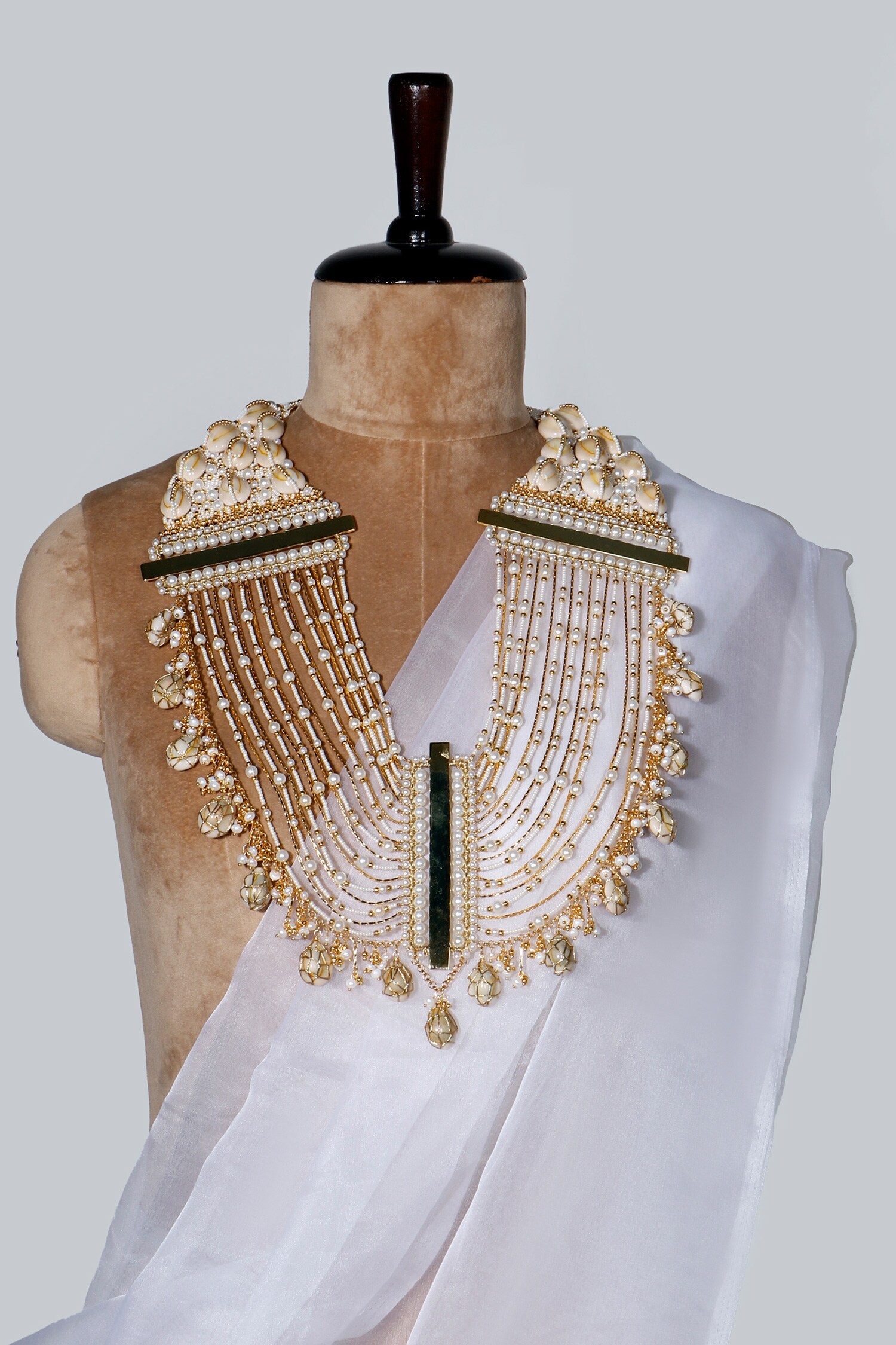 Buy Gold Plated Stones Madhira Embellished Long Necklace by Vaidaan ...