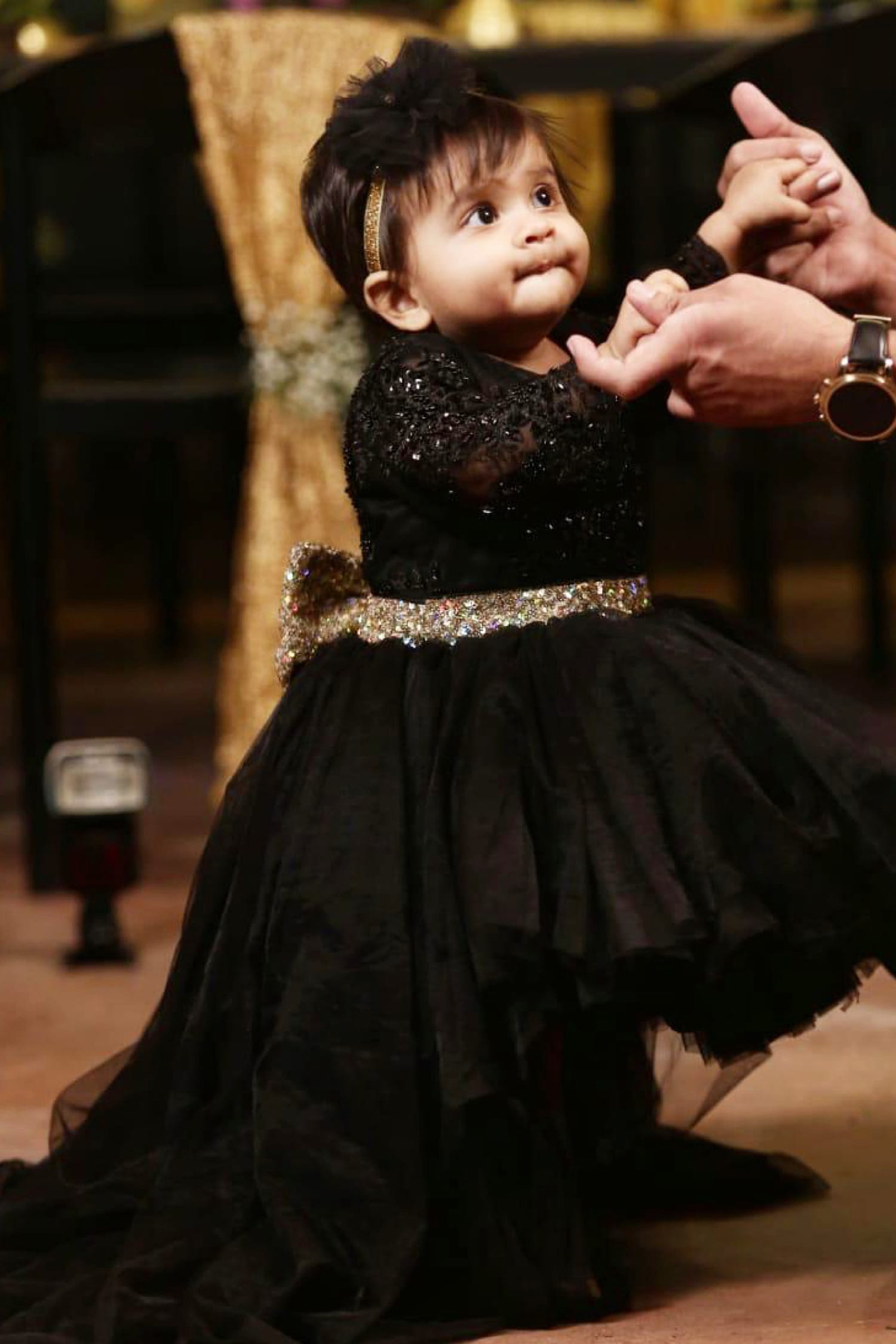 Buy Black High-low Embroidered Dress For Girls by Pa:Paa Online at Aza ...