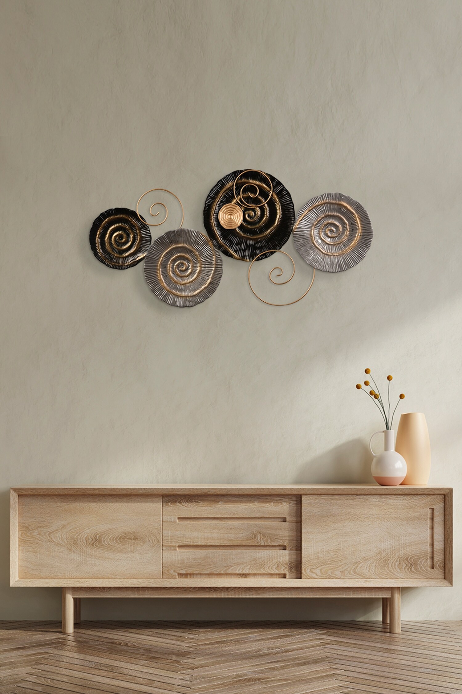 Buy Green Girgit Coiled Spiral Metal Wall Decor Online | Aza Fashions