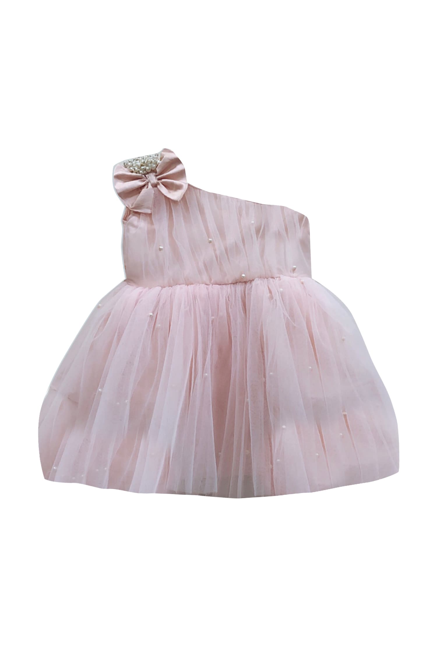 Buy Coco Pink One Shoulder Layered Dress For Girls Online | Aza Fashions