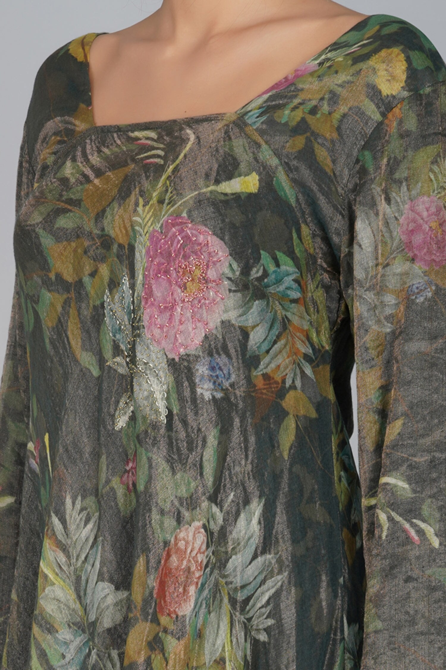 Buy Yavi Gold Handwoven Zari Tissue Dress Online | Aza Fashions