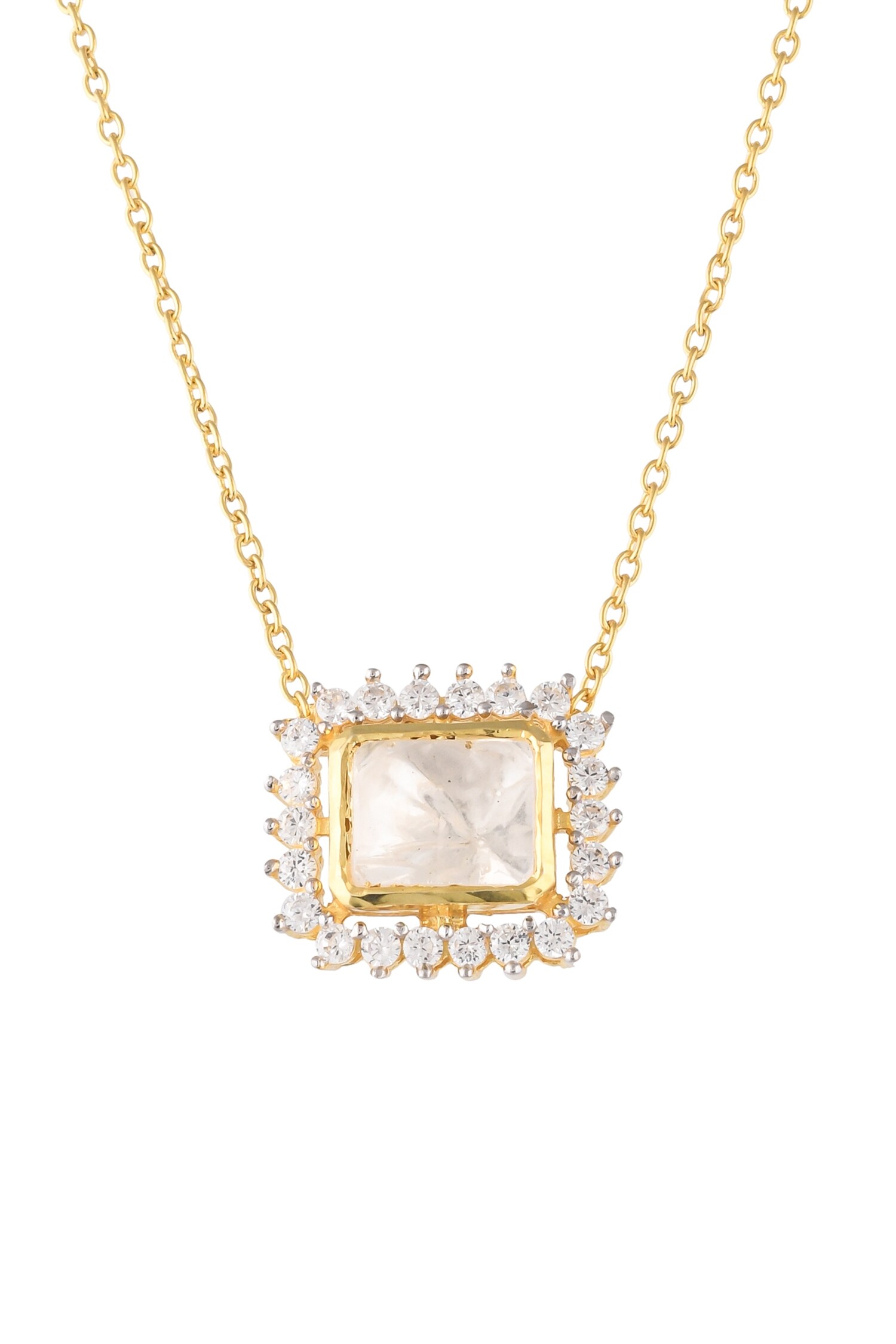 Buy Zeeya Luxury Jewellery Geometric Pendant Embellished Necklace ...